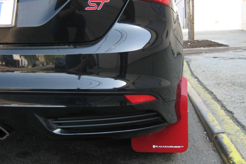 Rally Armor 12-19 Ford Focus ST / 16-19 RS Black Mud Flap w/Red Logo ...
